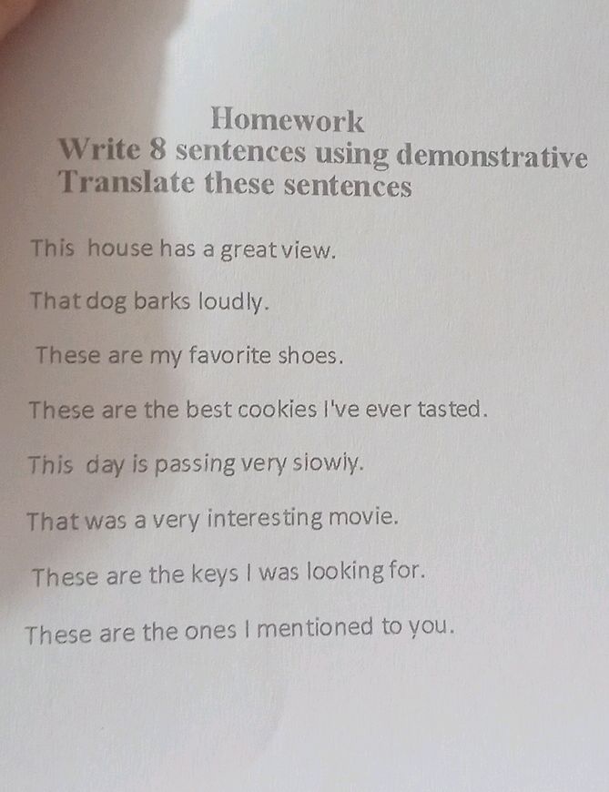 Homework Write 8 sentences using | StudyX