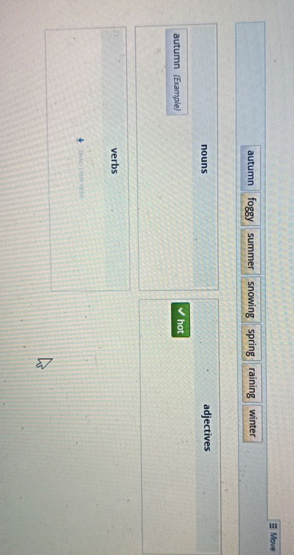 autumn (Example) nouns autumn foggy summer | StudyX