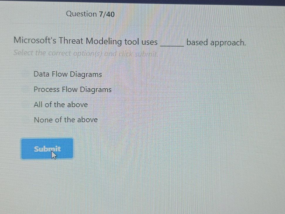 Microsoft's Threat Modeling tool uses ____ | StudyX