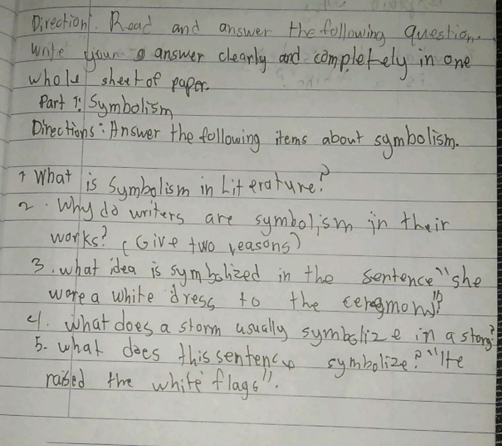 What is Symbolism in Literature? 2. Why do