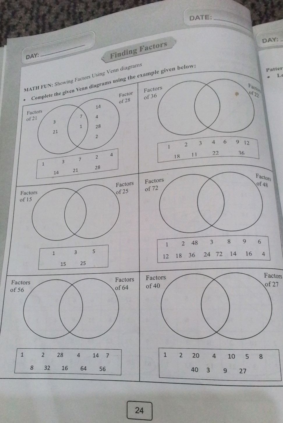 MATH FUN: Showing Factors Using Venn | StudyX