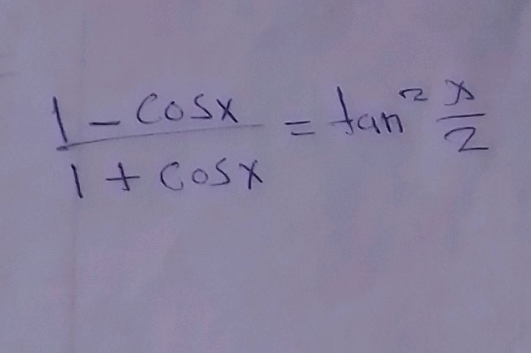 Prove trigonometric identity: (1 - cos x) / | StudyX