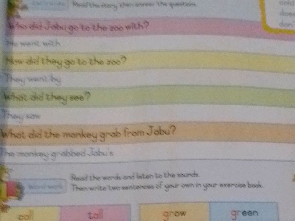 Who did Jabu go to the zoo with? He went | StudyX