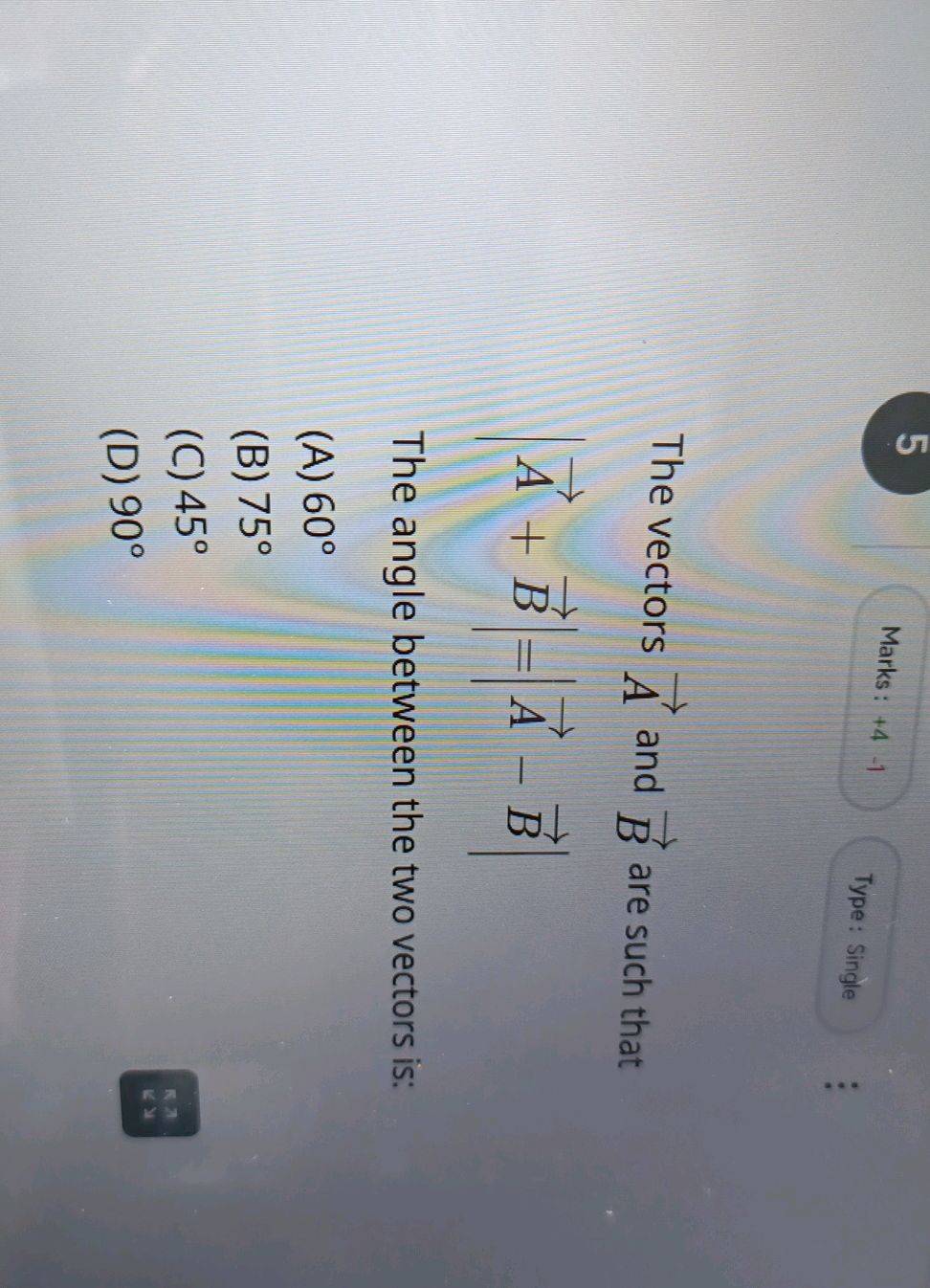 The vectors ${A}$ and ${B}$ are such that | StudyX