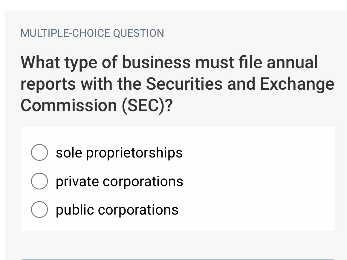 What type of business must file annual