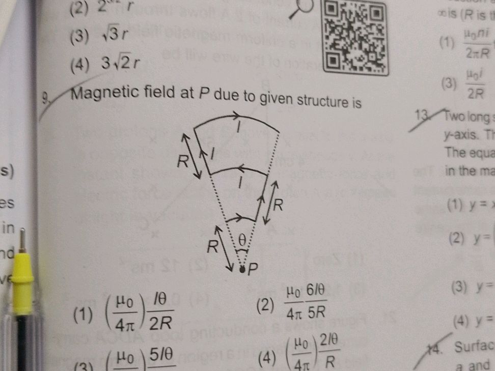 Magnetic field at P due to given structure