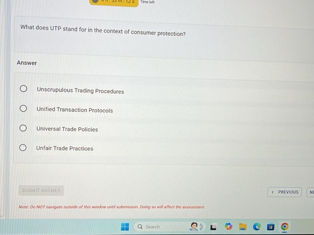 What does UTP stand for in the context of | StudyX