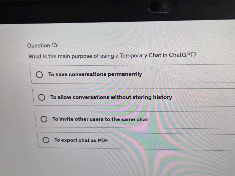 Question 13: What is the main purpose of | StudyX