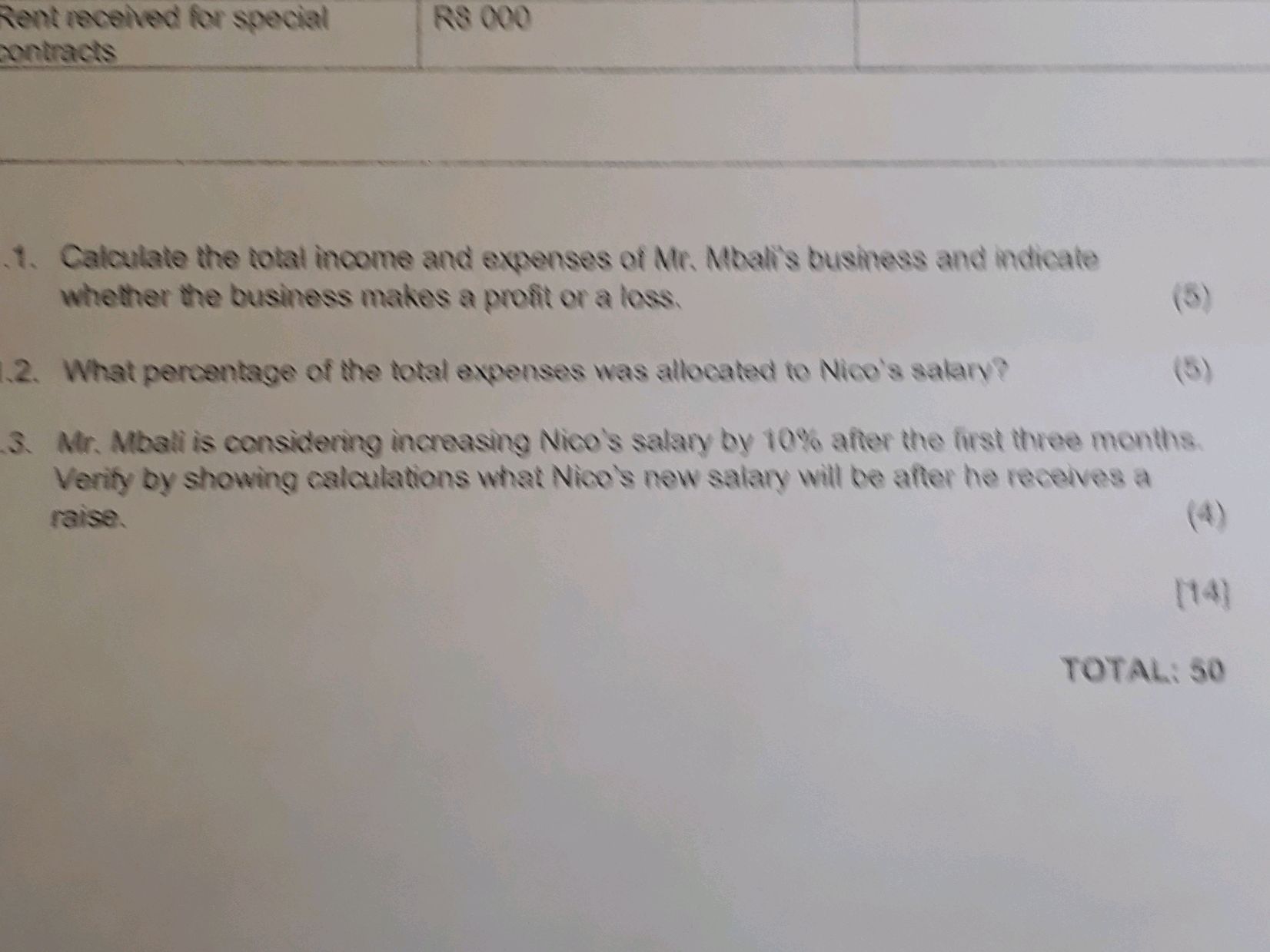 Calculate the total income and expenses of