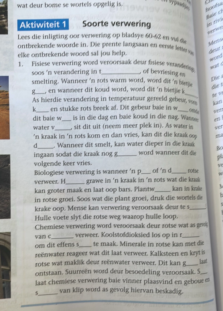 Aktiwiteit 1 Soorte verwering Lees die | StudyX