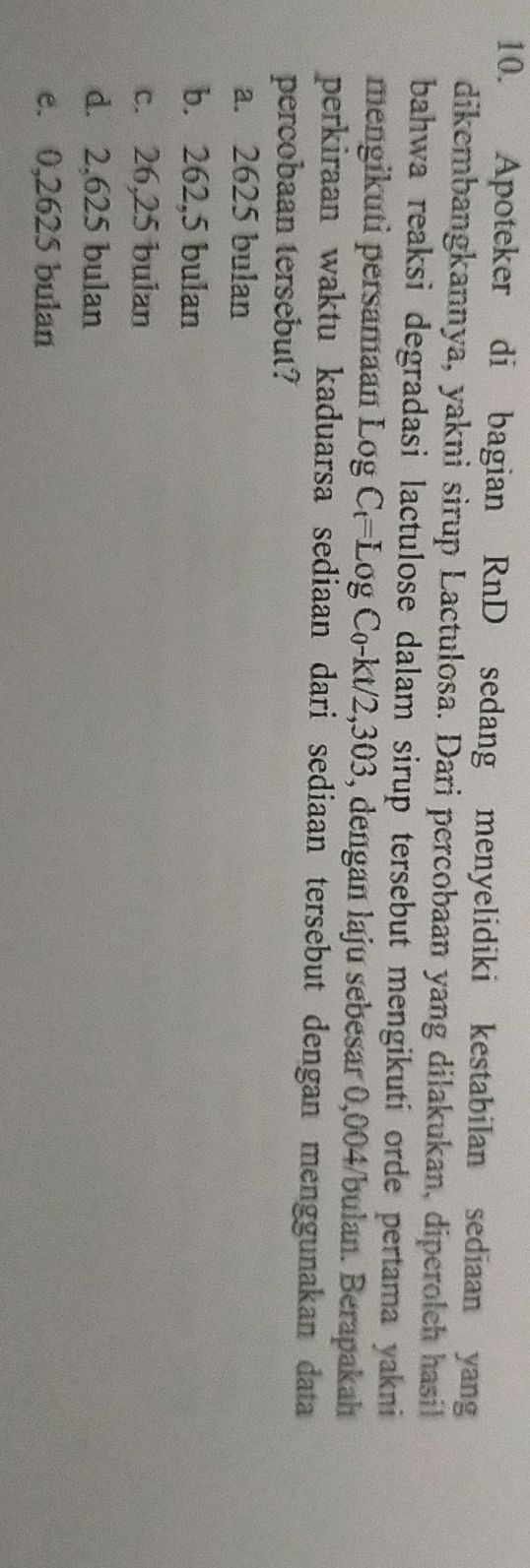 10. Apoteker di bagian RnD sedang | StudyX