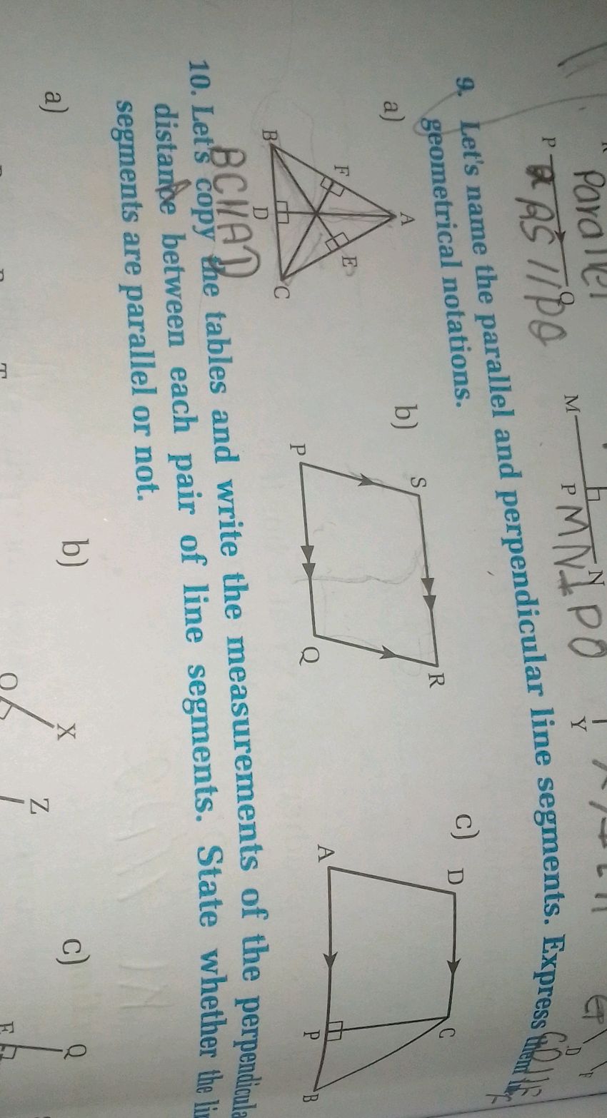 Let's name the parallel and perpendicular