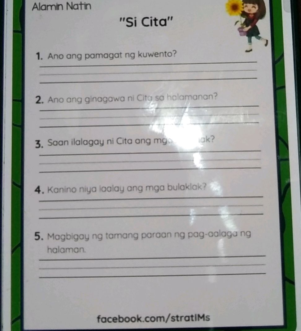 Ano ang pamagat ng kuwento? 2. Ano ang