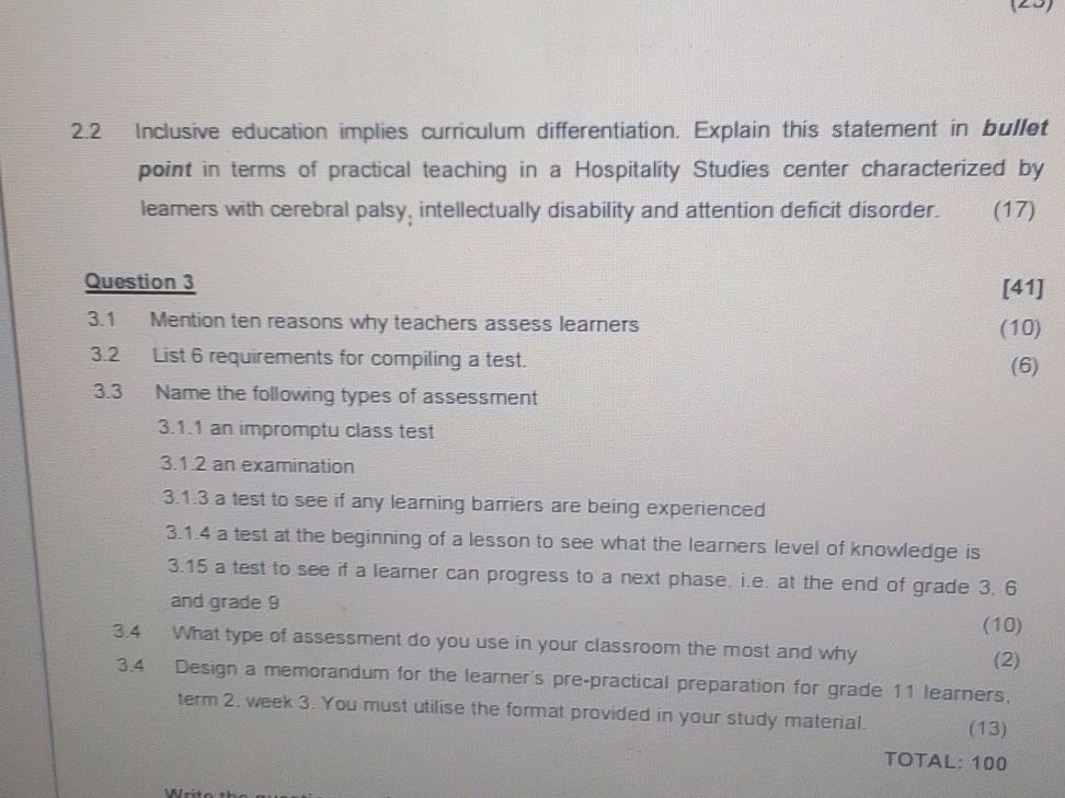 2.2 Inclusive education implies curriculum | StudyX