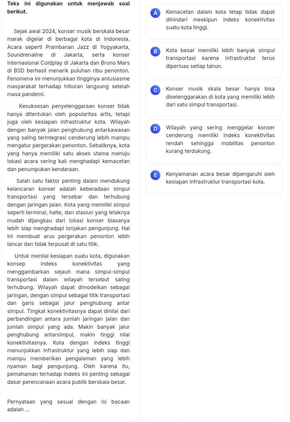 Teks ini digunakan untuk menjawab soal | StudyX