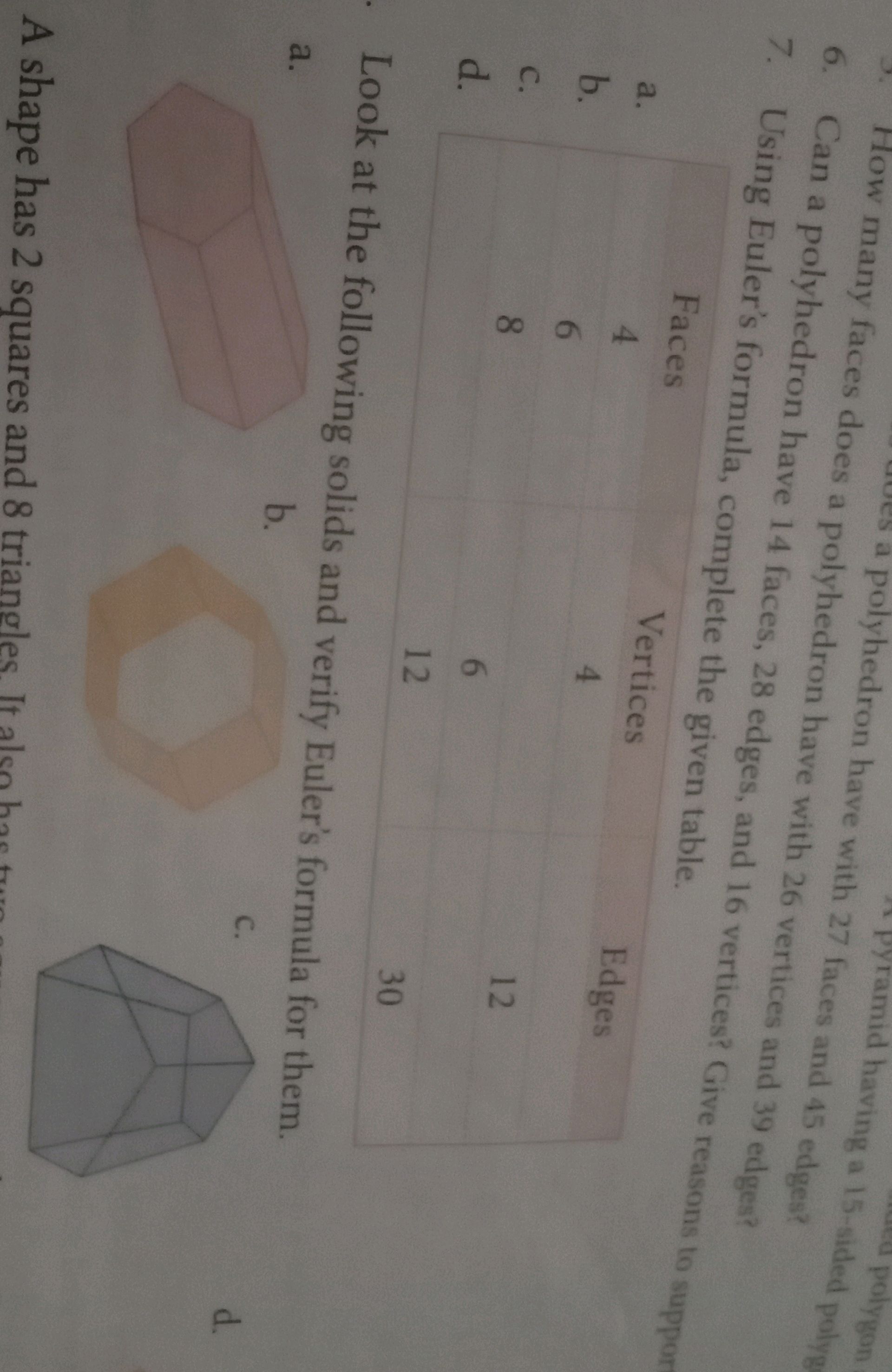 Can a polyhedron have 14 faces, 28 edges,