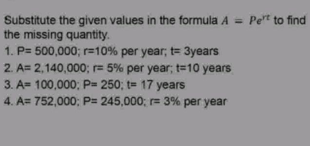 Substitute the given values in the formula | StudyX
