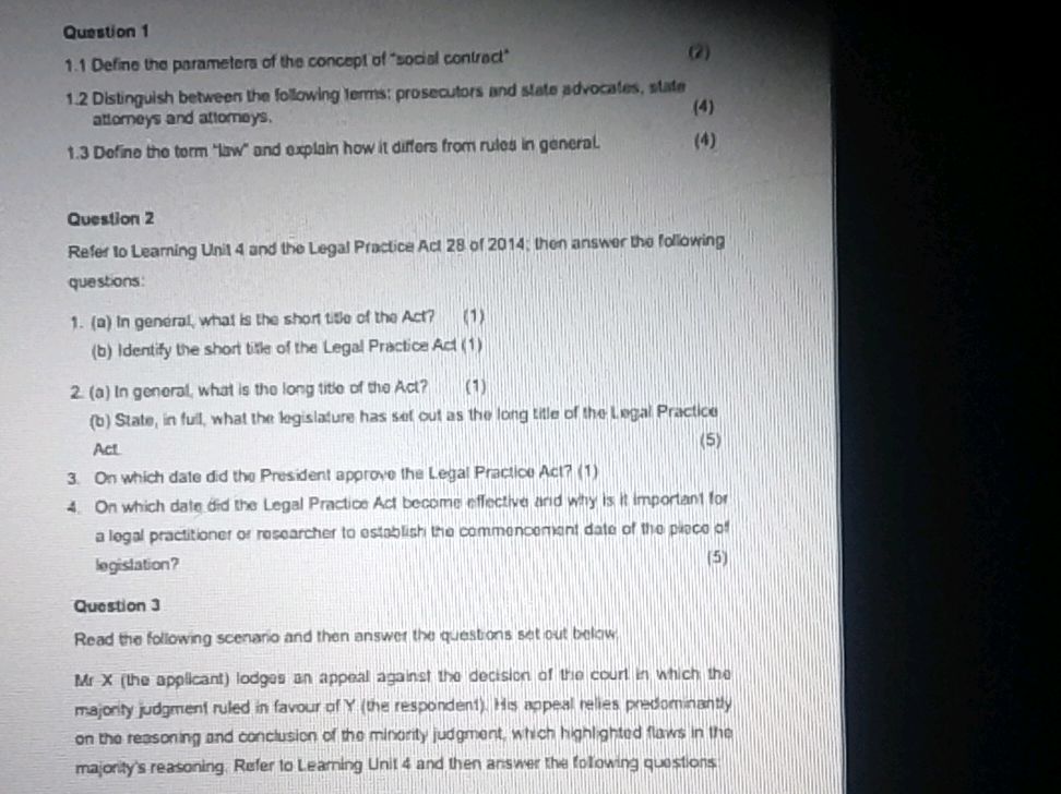 Question 1 1.1 Define the parameters of the | StudyX