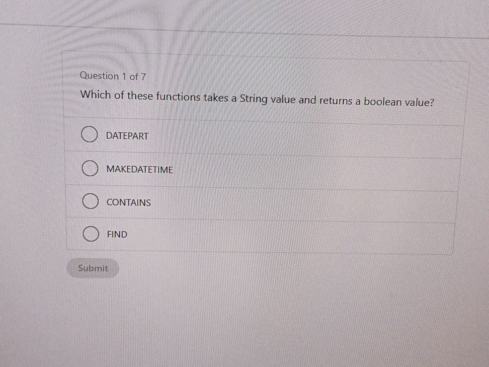 Question 1 of 7 Which of these functions | StudyX