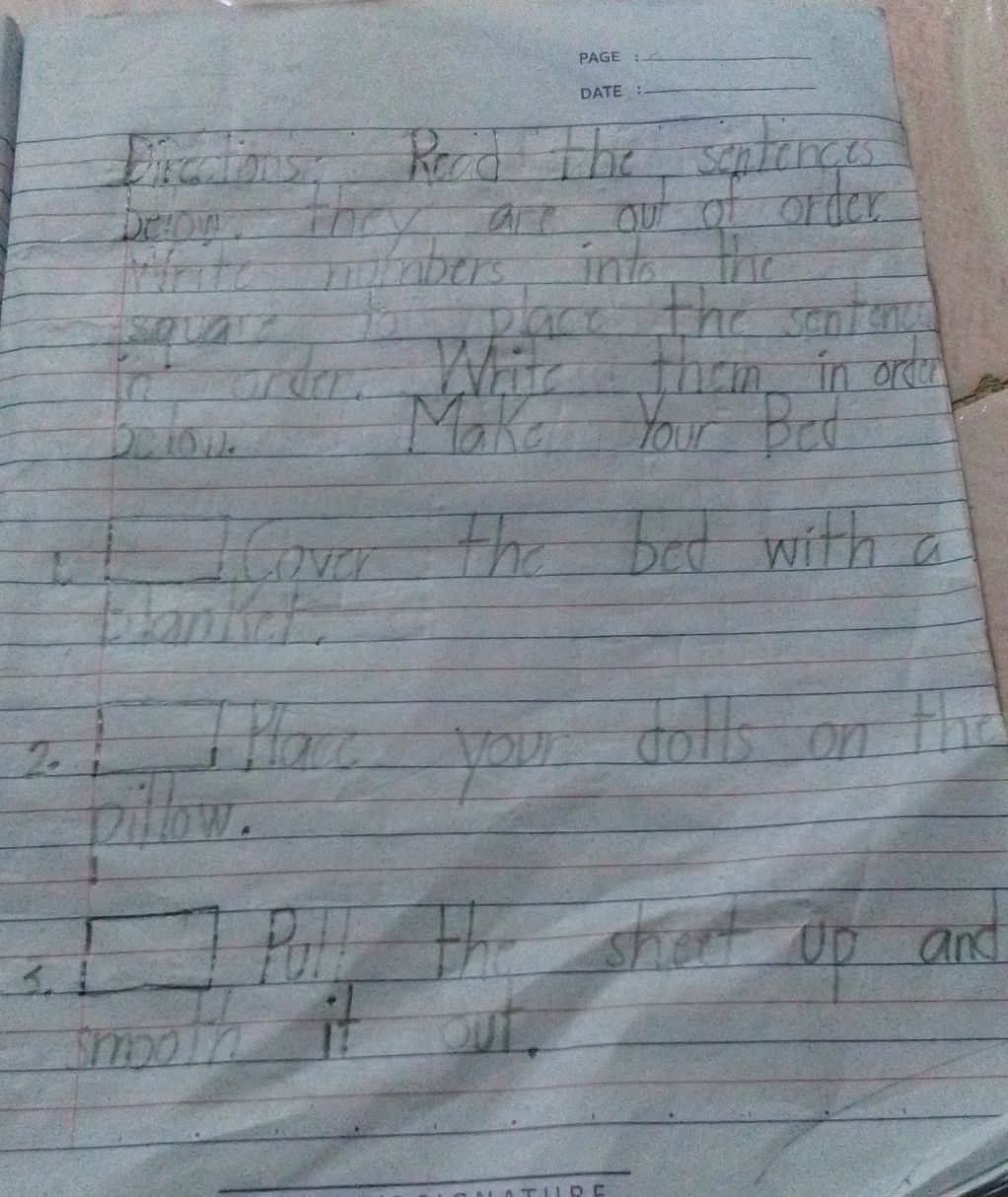 Directions: Read the sentences below, they