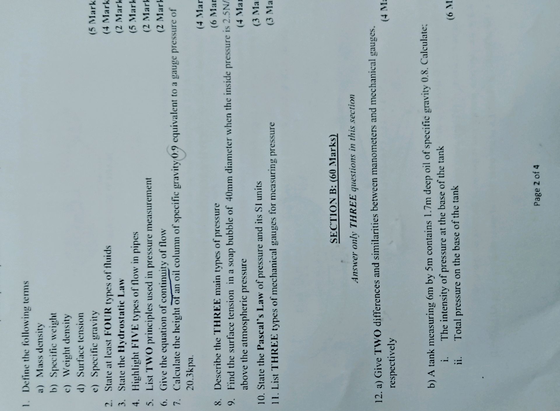 1. Define the following terms a) Mass | StudyX