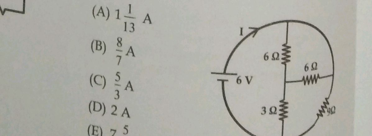 Calculate the current I in the circuit. (A)