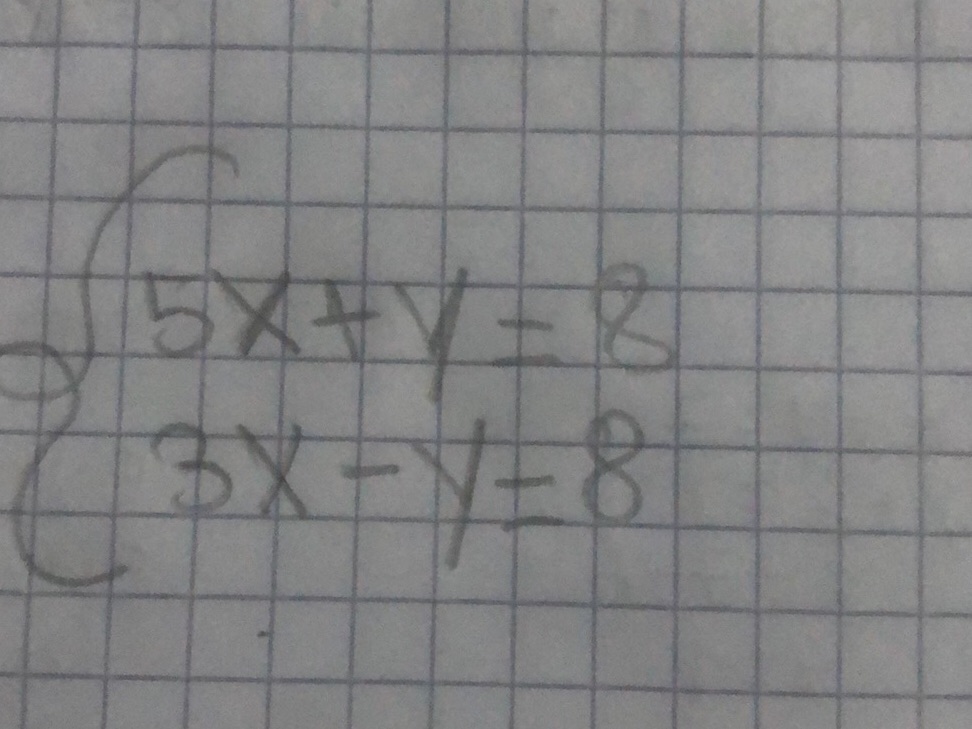 Solving System of Equations: 5x + y = 8 and | StudyX