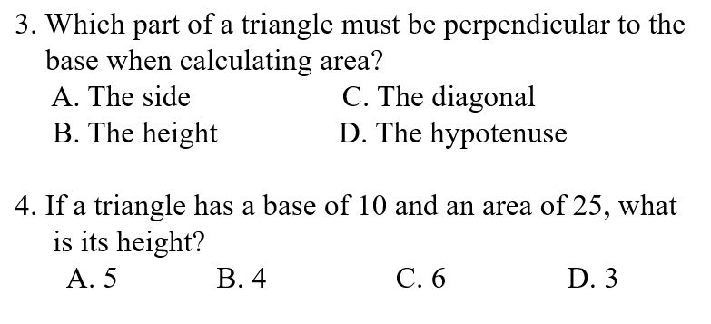 Which part of a triangle must be