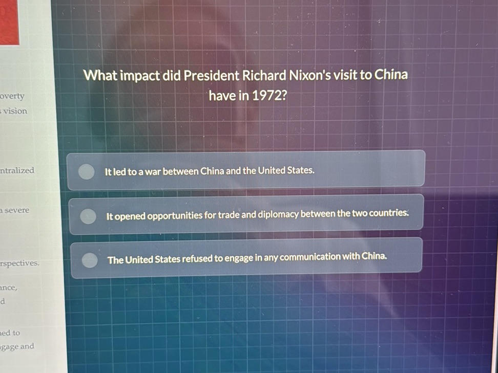 What impact did President Richard Nixon's | StudyX
