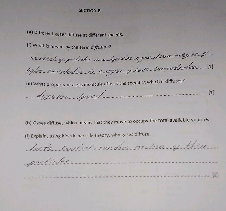 (a) Different gases diffuse at different | StudyX