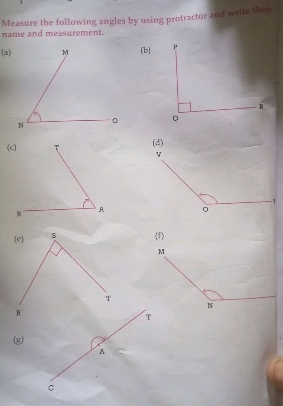 Measure the following angles by using | StudyX