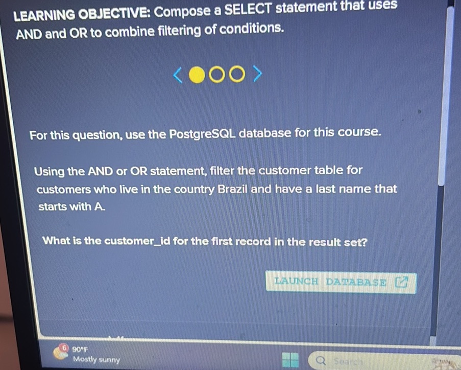 LEARNING OBJECTIVE: Compose a SELECT | StudyX
