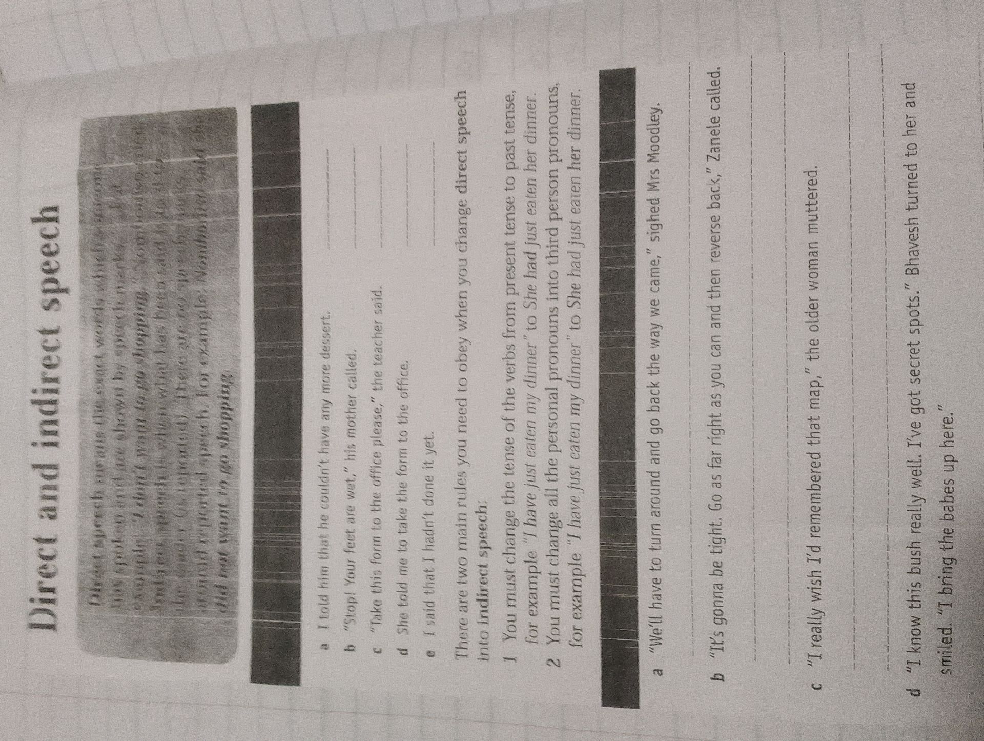 Direct and indirect speech Direct speech | StudyX