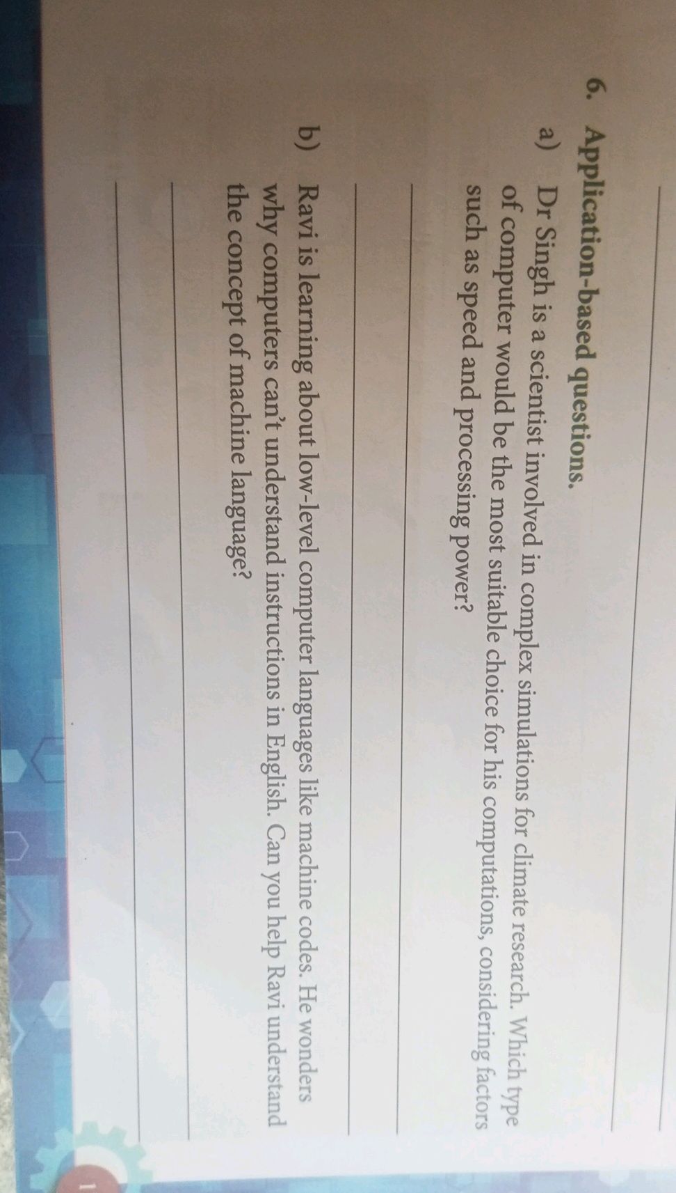 6. Application-based questions. a) Dr Singh | StudyX