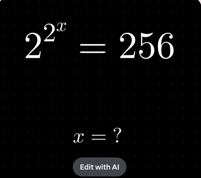Solve Exponential Equation: 2^(2^x) = 256 | StudyX