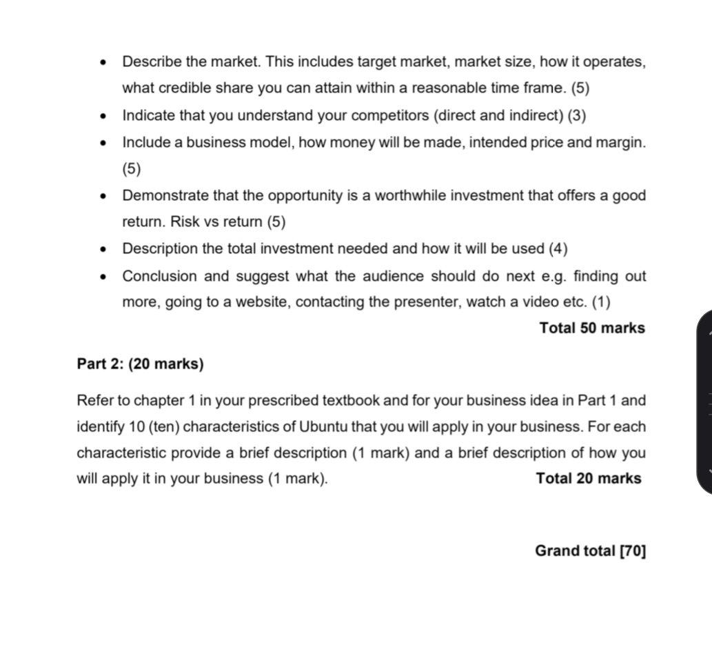 Describe the market. This includes target | StudyX
