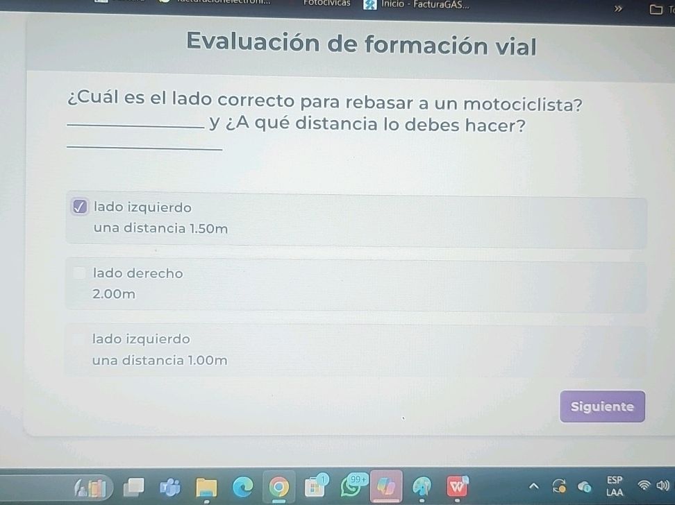 ¿Cuál es el lado correcto para rebasar a un