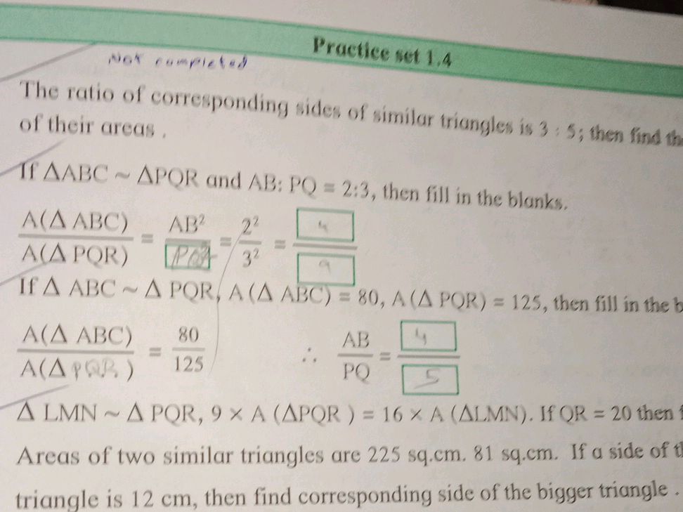 The ratio of corresponding sides of similar | StudyX