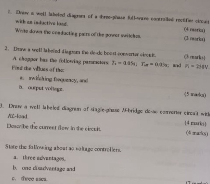 Draw a well labeled diagram of a three-phase