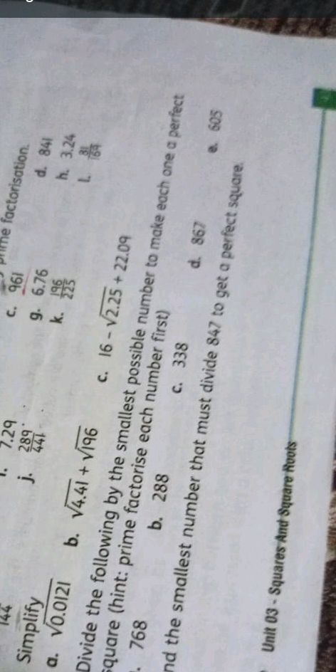 Simplify a. $ {0.0121}$ b. $ {4.41} + | StudyX