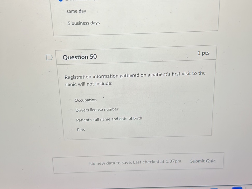 Registration information gathered on a | StudyX