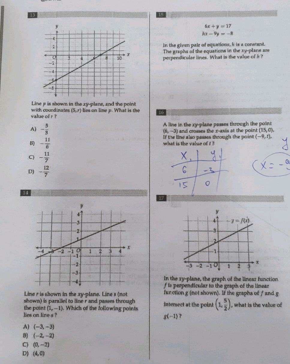 13 Line p is shown in the xy-plane, and the | StudyX