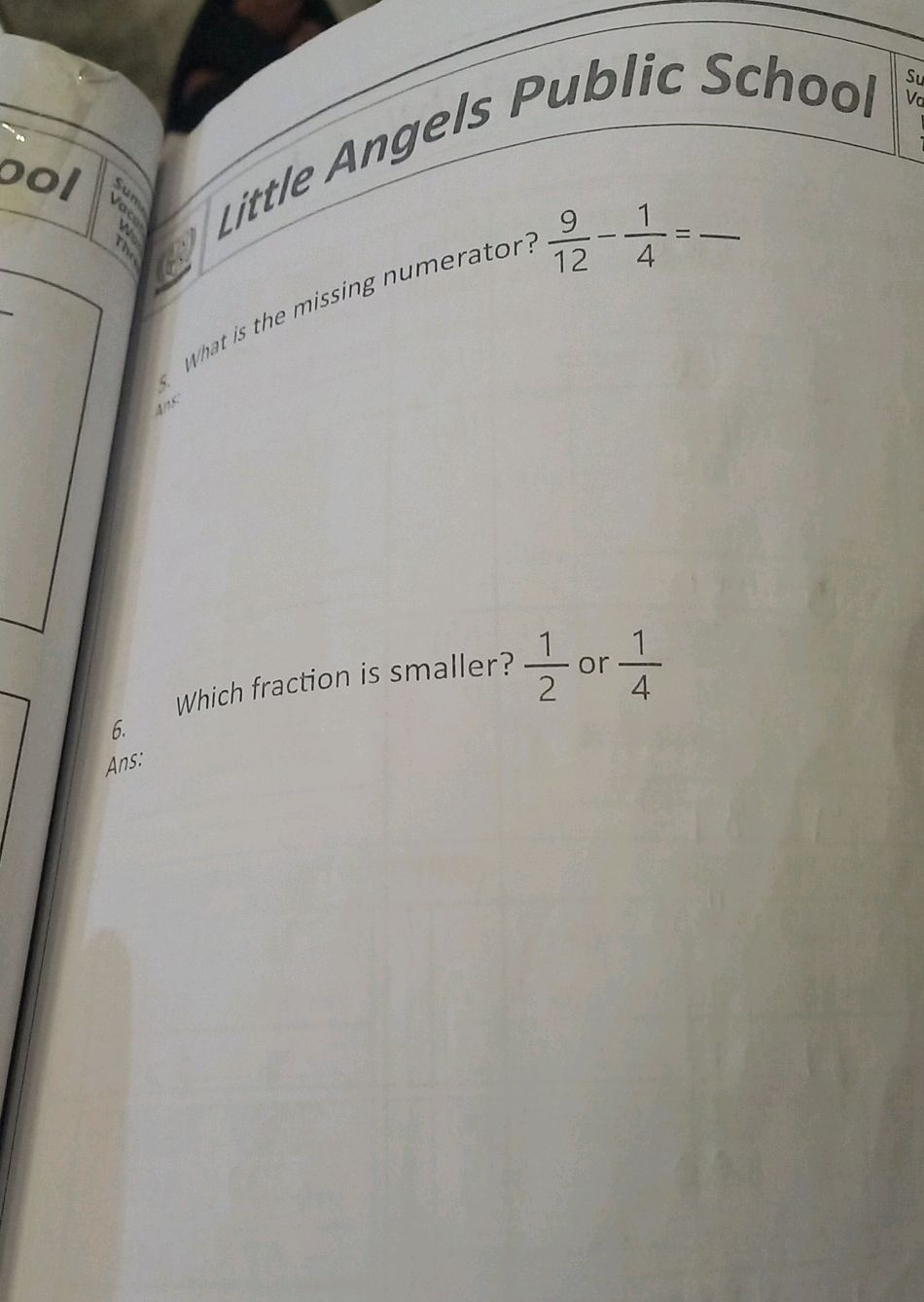 5. What is the missing numerator? $ {9}{12} | StudyX
