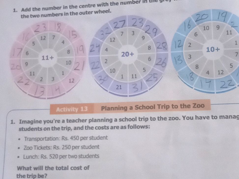 1. Add the number in the centre with the | StudyX