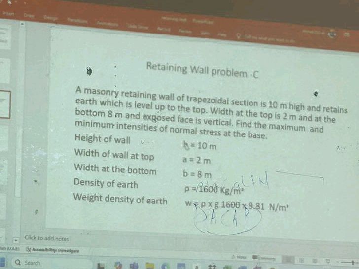 A masonry retaining wall of trapezoidal | StudyX