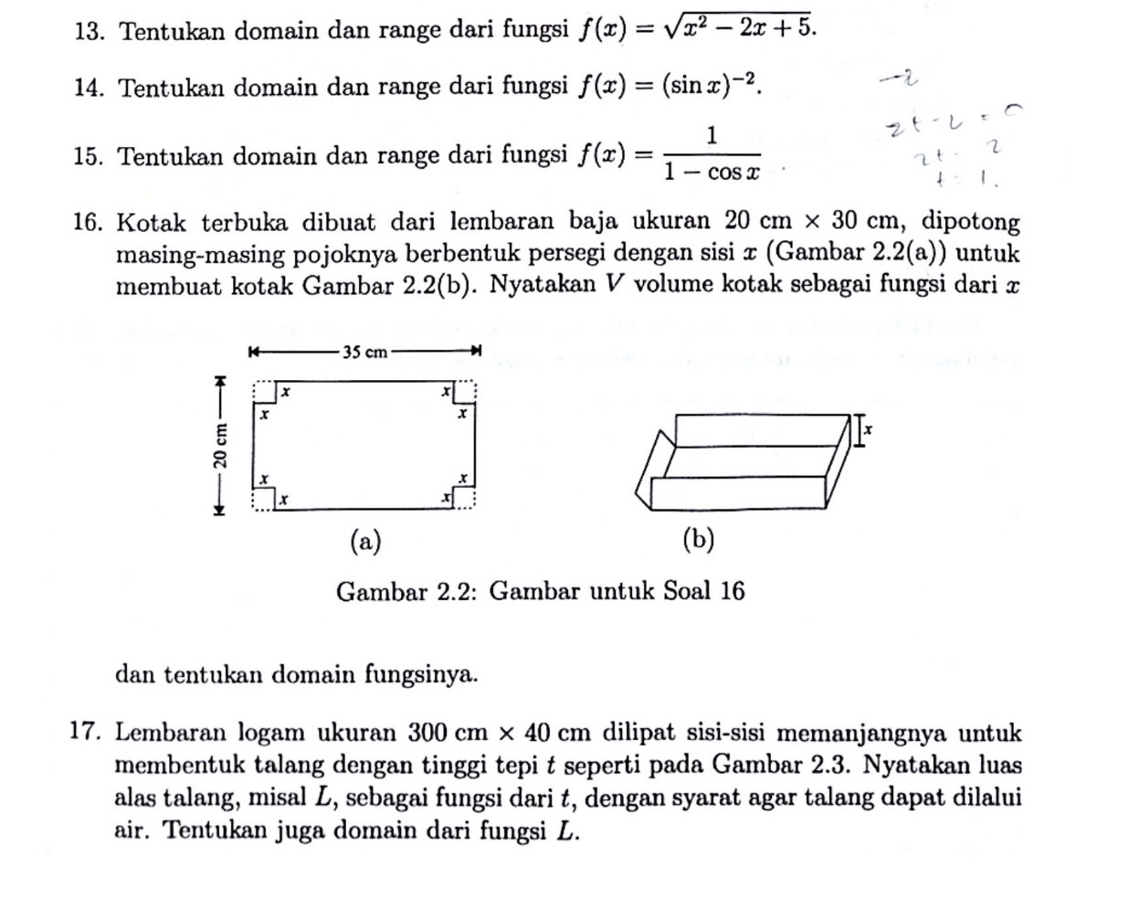 13. Tentukan domain dan range dari fungsi | StudyX