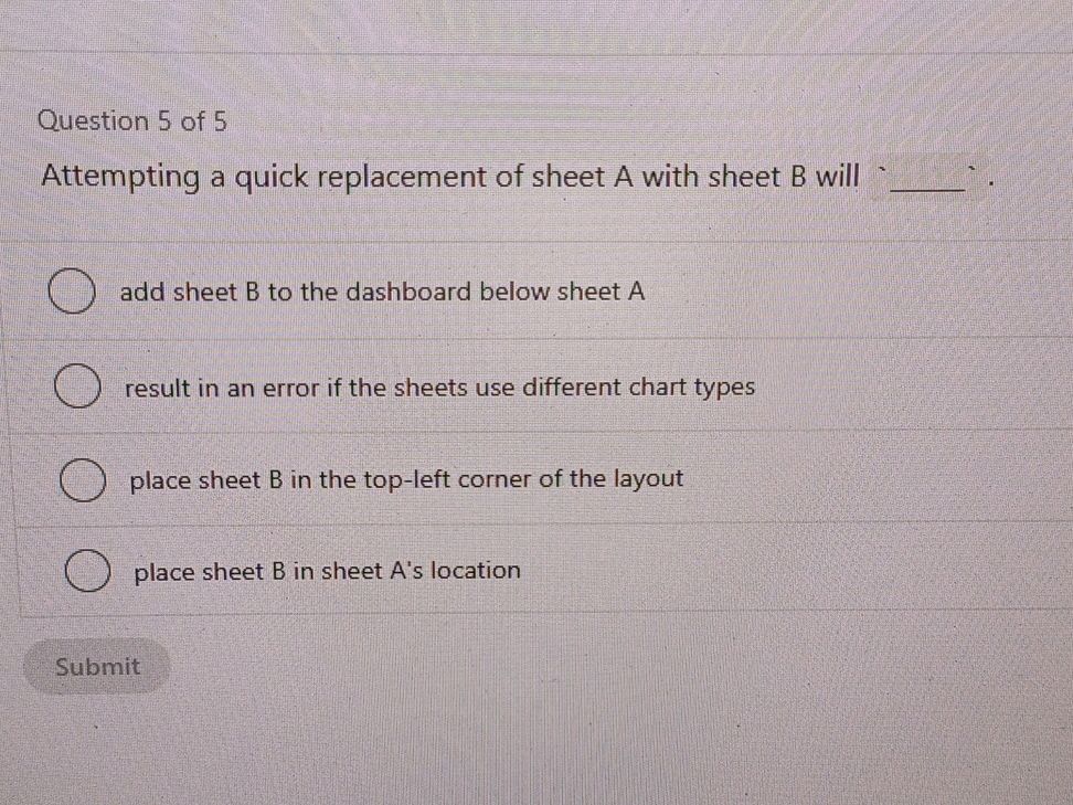 Question 5 of 5 Attempting a quick