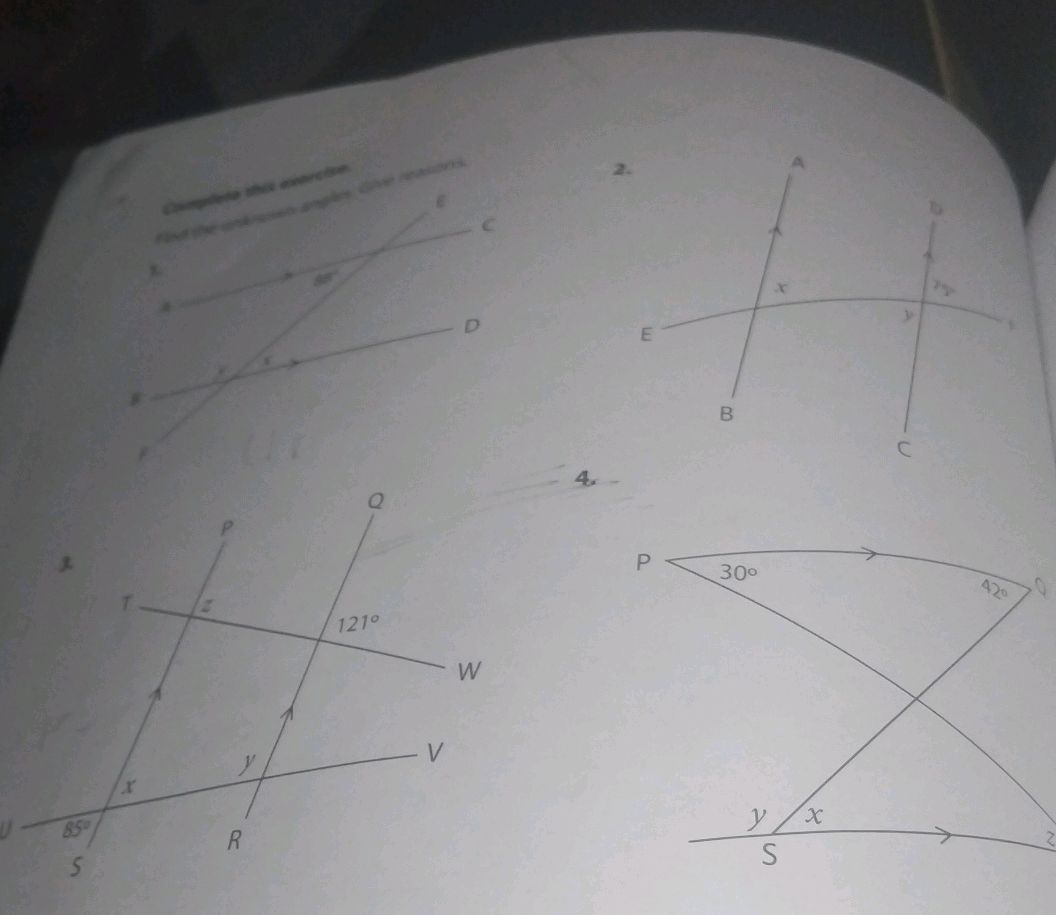 Find the unknown angles. Give reasons. 1. | StudyX