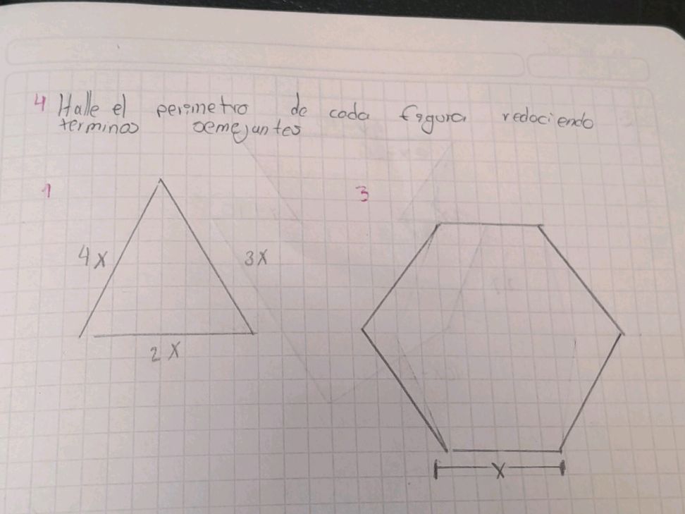 4 Halle el perimetro de cada figura, | StudyX