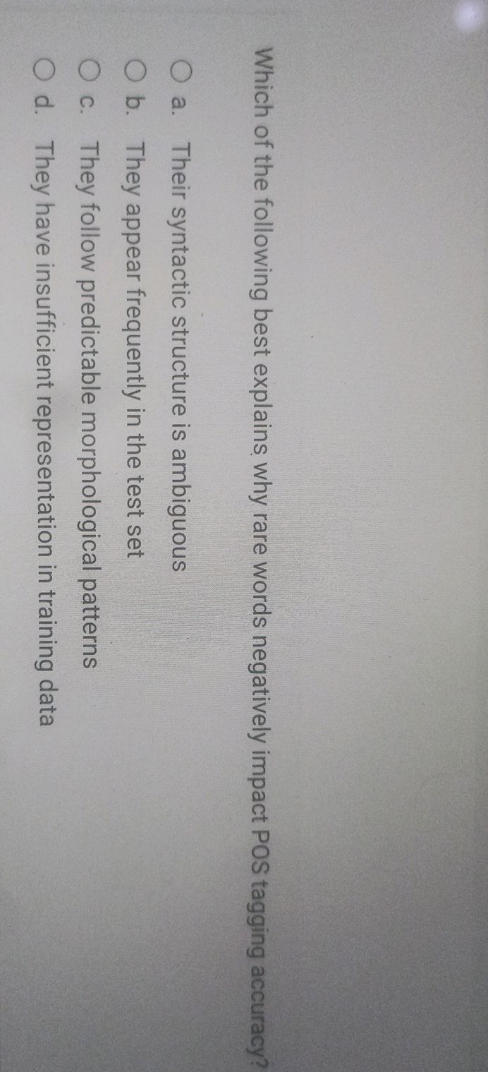 Which of the following best explains why | StudyX